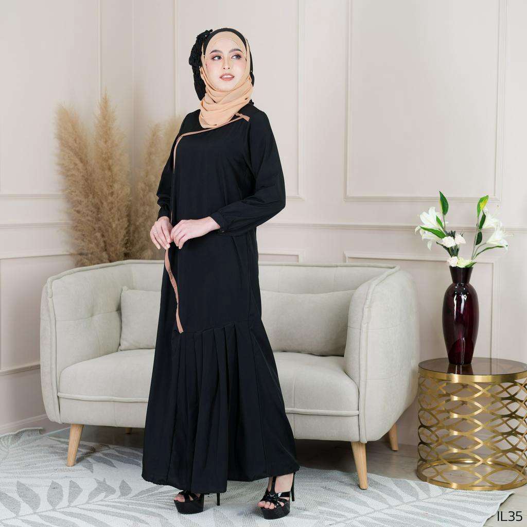 Muslim Dress Women Or Abaya Elegant Black Good Size Hem Pintail Chic ...