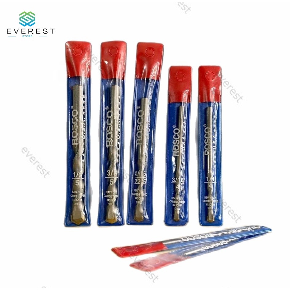 Rosco Masonry Drill Bit Heavy Duty 1/8, 5/32, 3/16, 1/4, 5/16, 3/8,1/2 ...