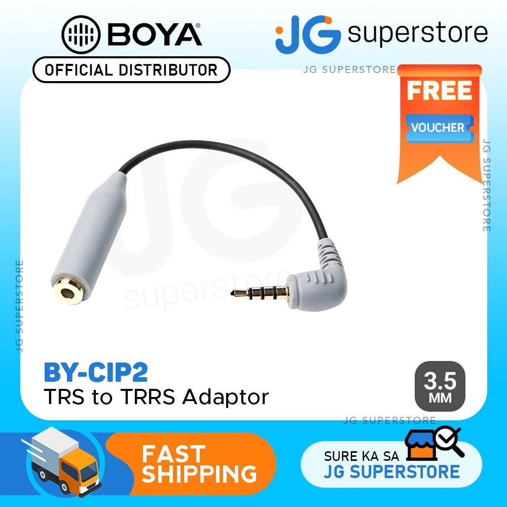 [CLEARANCE] Boya BY-CIP2 TRS to TRRS Adapter 3 Poles Female to 4 Poles Male Smart Audio Adapter ...