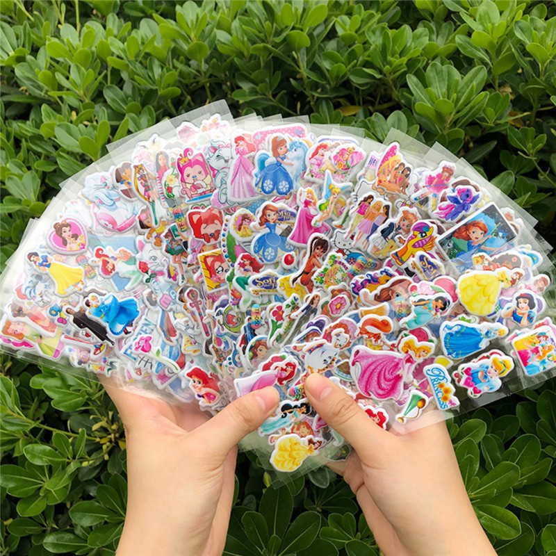 Ready Stock-3D Cartoon Bubble Stickers 1-piece Cars Superwings Princess ...