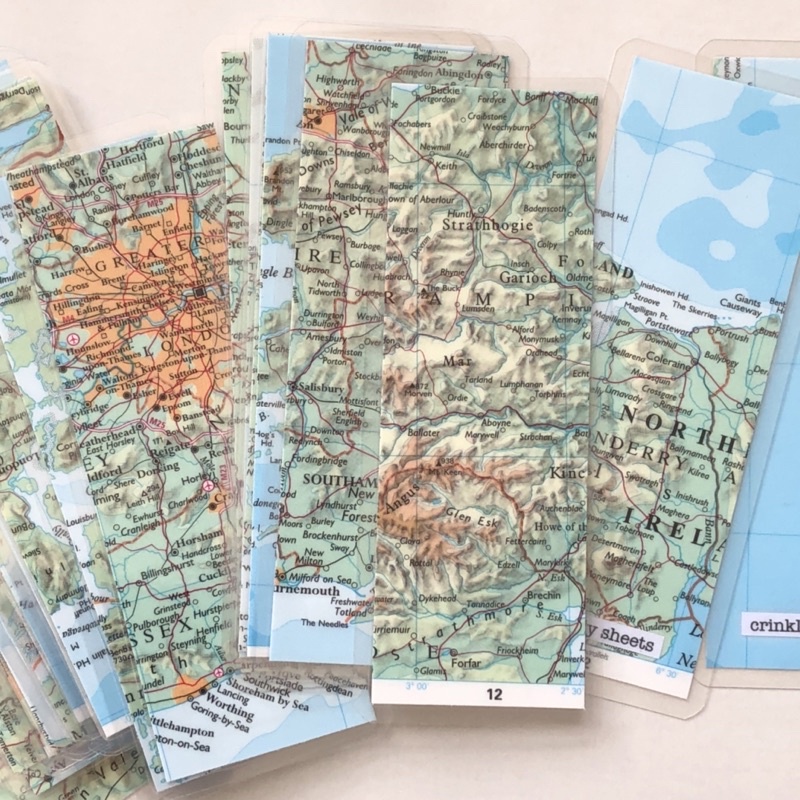 Handmade Crinky Sheets Maps Laminated Bookmark upcycled for books ...
