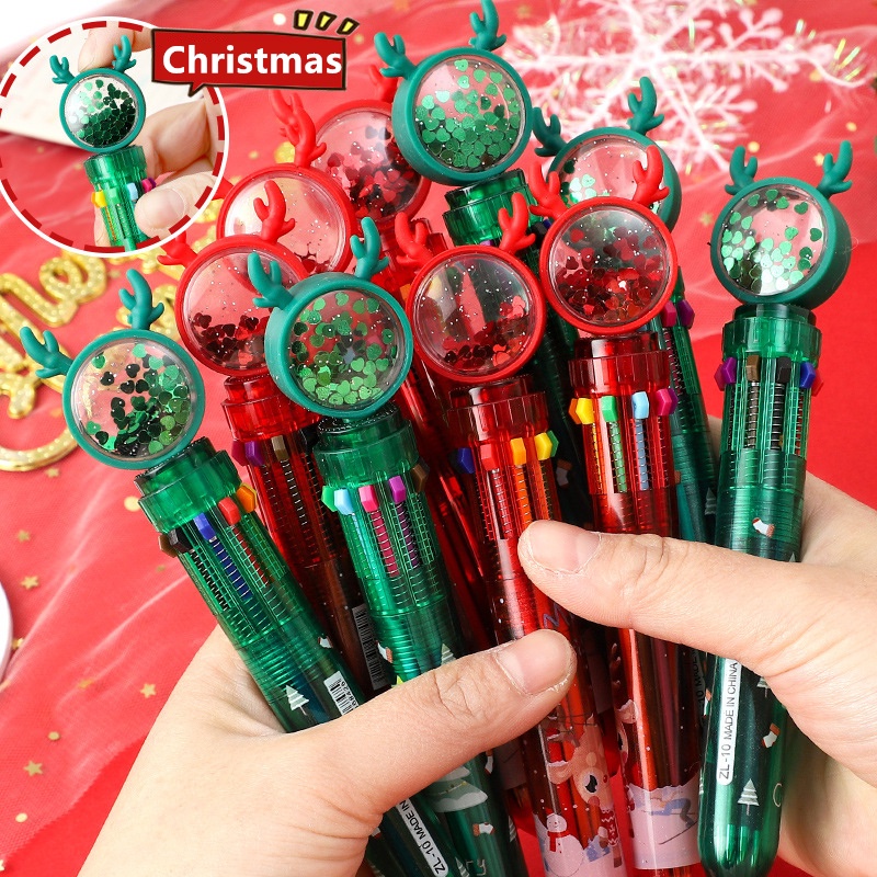 Christmas 10 Colors Chunky Ballpoint Pen School Office Supplies Gift ...