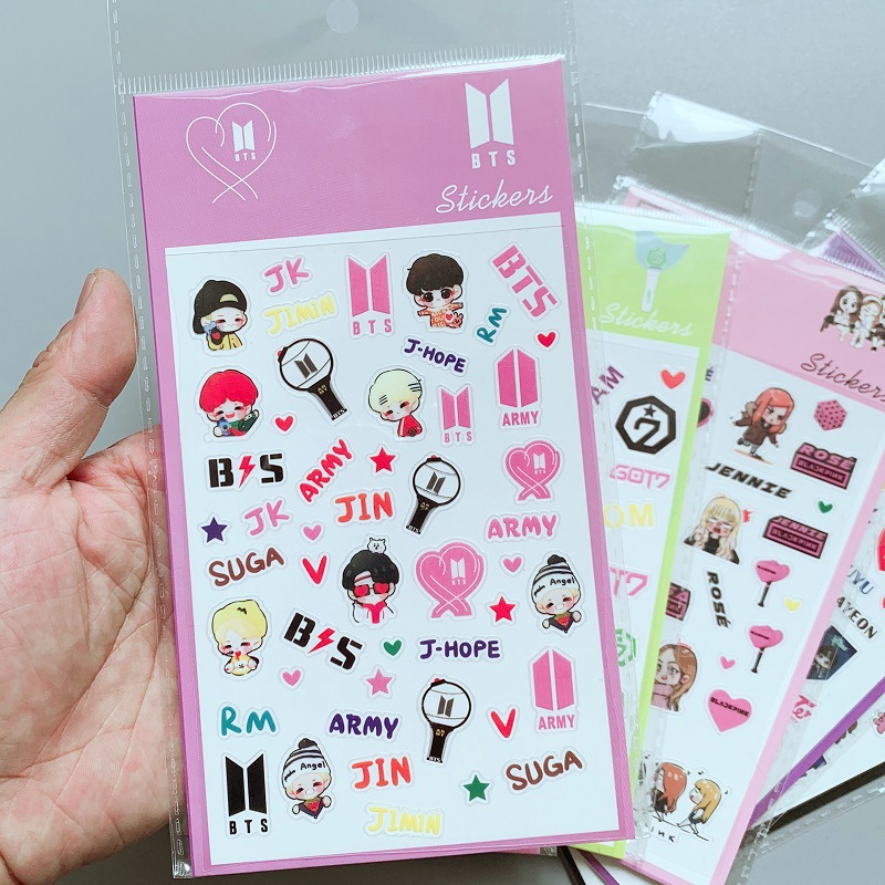 BTS Blackpink Got7 Twice Seventeen Transparent PVC Stickers Diary ...