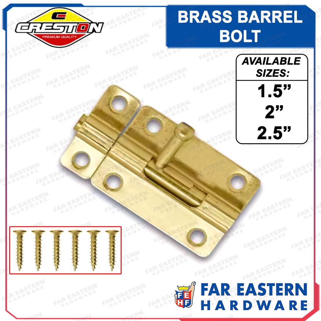 CRESTON Brass Door Lock Barrel Bolt 1.5" | 2" | 2.5" CRDH | Shopee ...