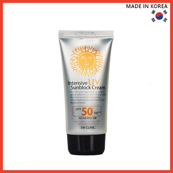 [Nearly Exp]3W Clinic Intensive UV Sunblock Cream SPF50 + PA +++ 70ml with Makeup Base ★Shipping ...
