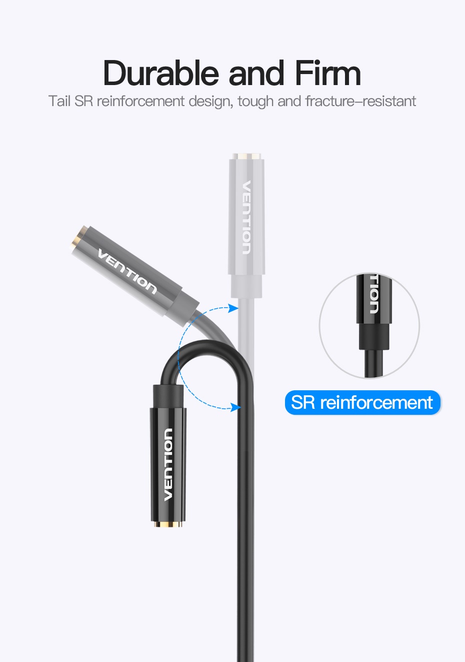 Vention Audio Splitter Headphone Adapter Aux Cable 1 Female To 2 Male ...