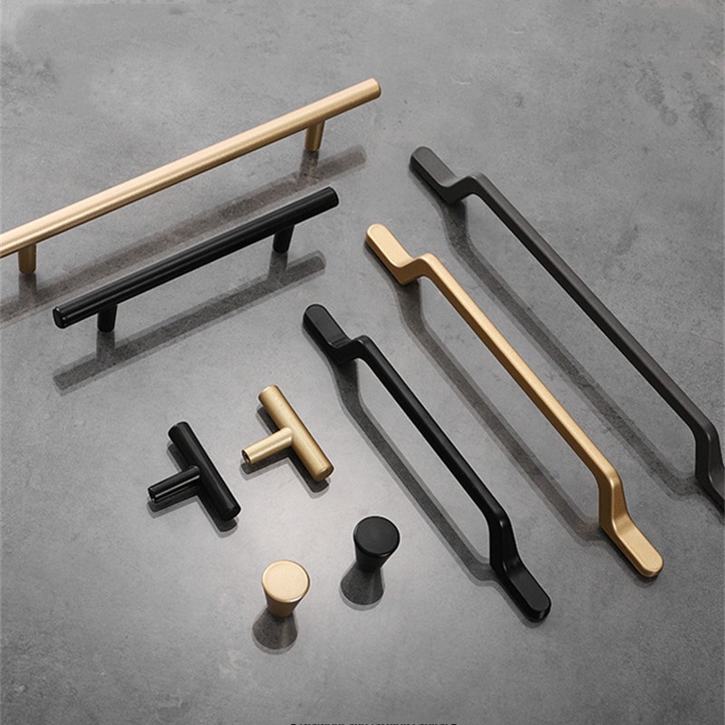 【Factory Direct】Gold/Black Cabinet Handle Modern Drawer Knob Shoe ...