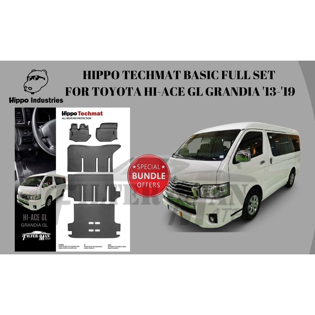 HIPPO TECHMAT BASIC FULL SET FOR TOYOTA HI-ACE GL GRANDIA 2013-2019 V2 | Shopee Philippines
