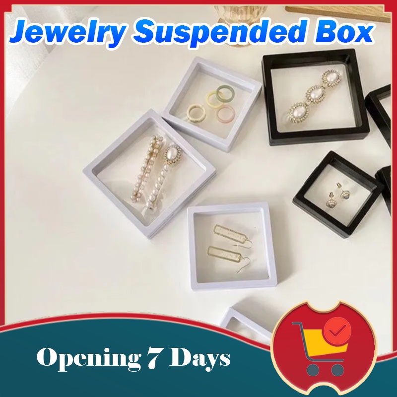 Floating Frame 3D Display Jewelry Box Suspension Storage PE Film ...
