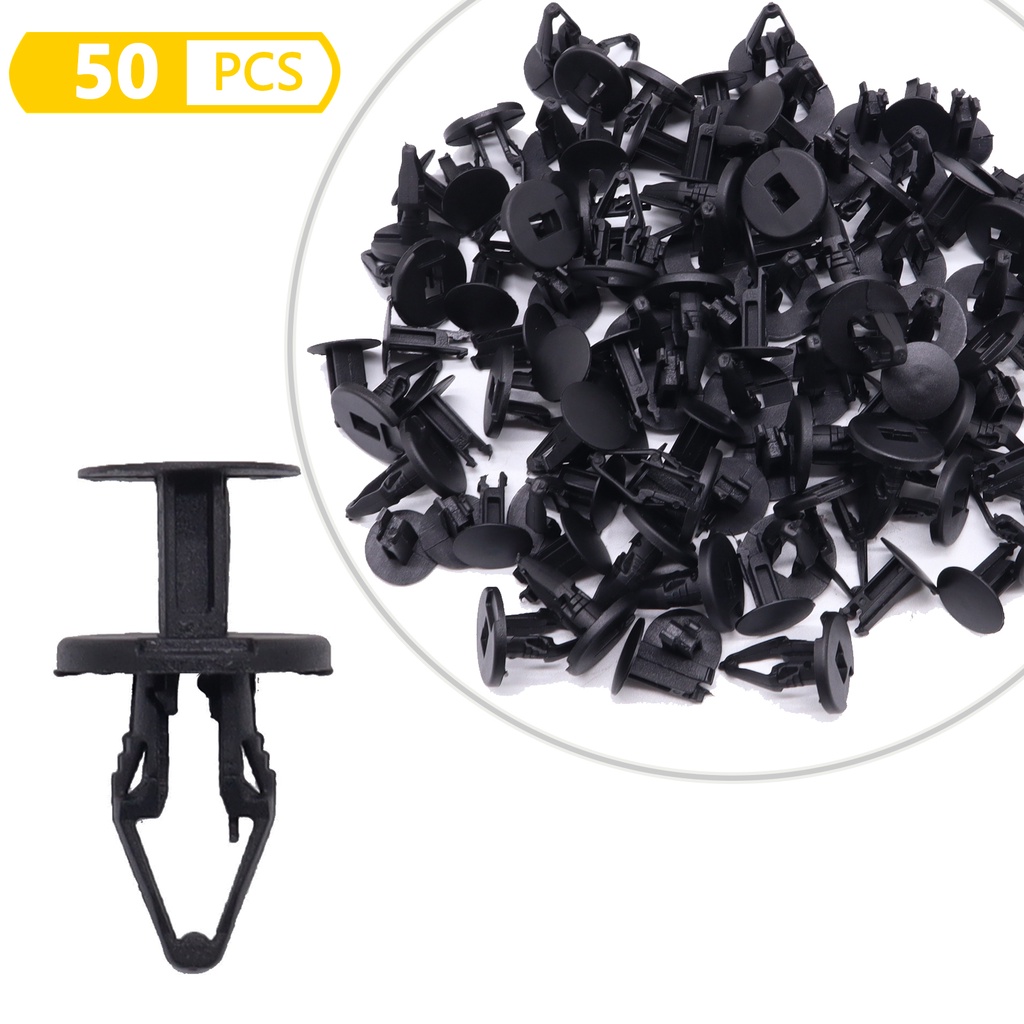 50pcs Universal Car Fender Fastener Push Type Rivet Fixed Clamp Plastic ...