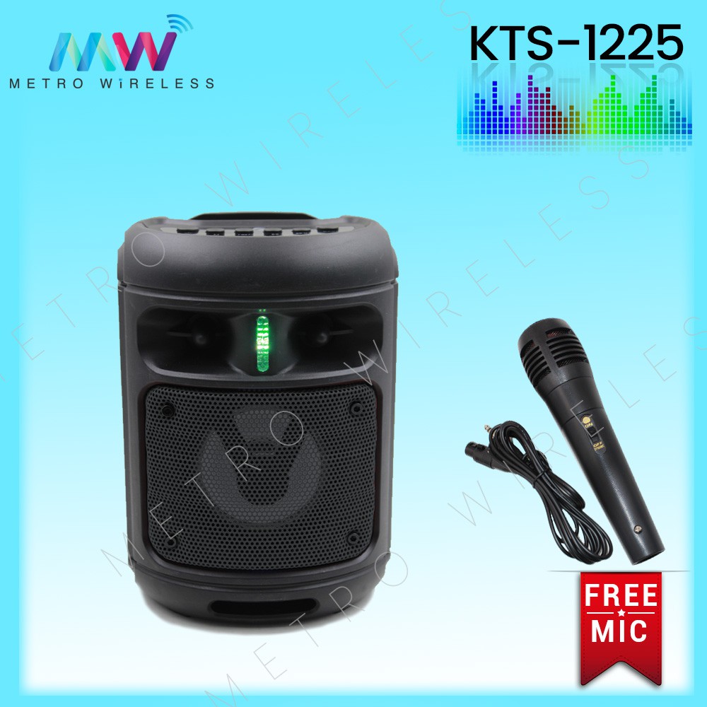 ORIGINAL KTS-1225 Bluetooth LED Wireless Portable Karaoke Speaker WITHOUT MIC | Shopee Philippines