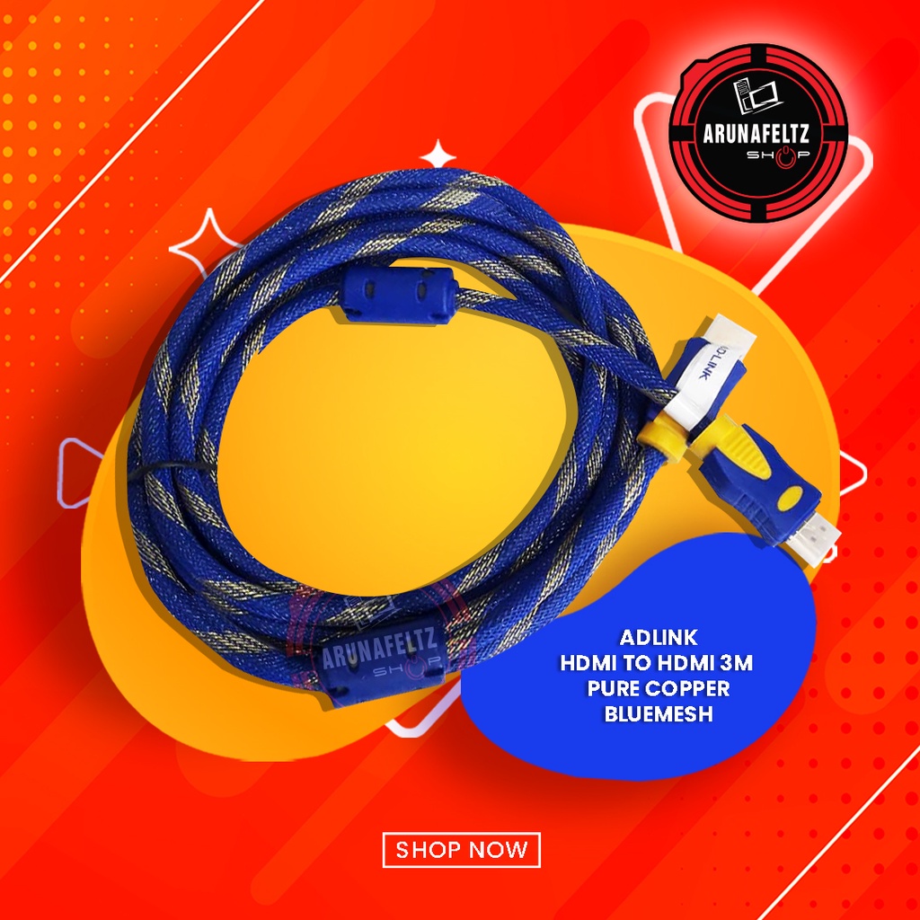 ADLINK HDMI TO HDMI 3M PURE COPPER BLUEMESH | Shopee Philippines