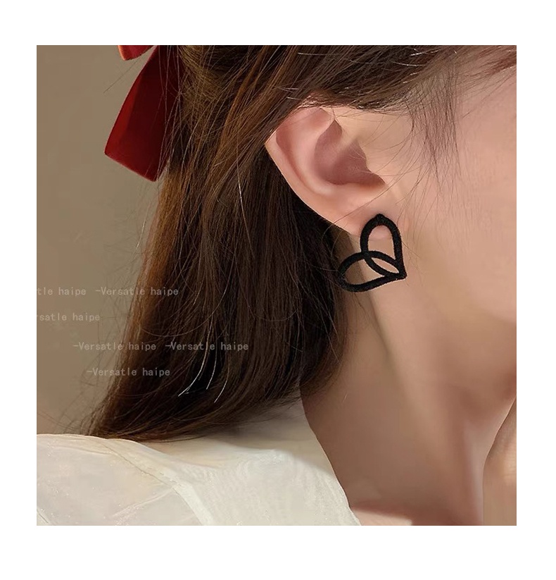 COD Black Women's 925 Silver Needle Premium Bow Earrings Black ...