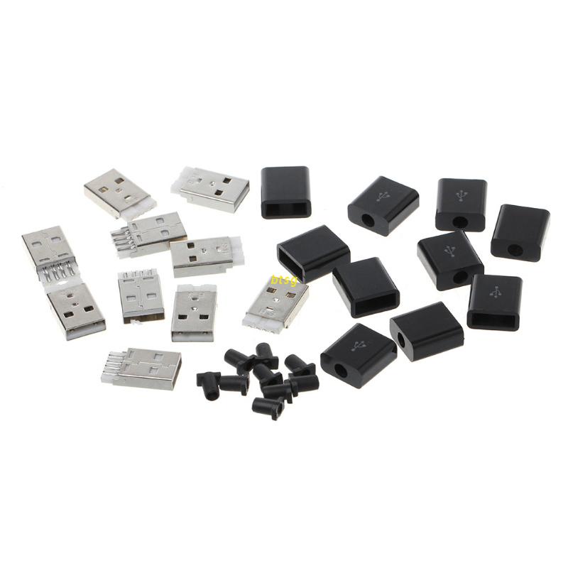 btsg 10 Pcs DIY USB 2.0 Type A Male 4P Adapter Connector Plug Socket ...