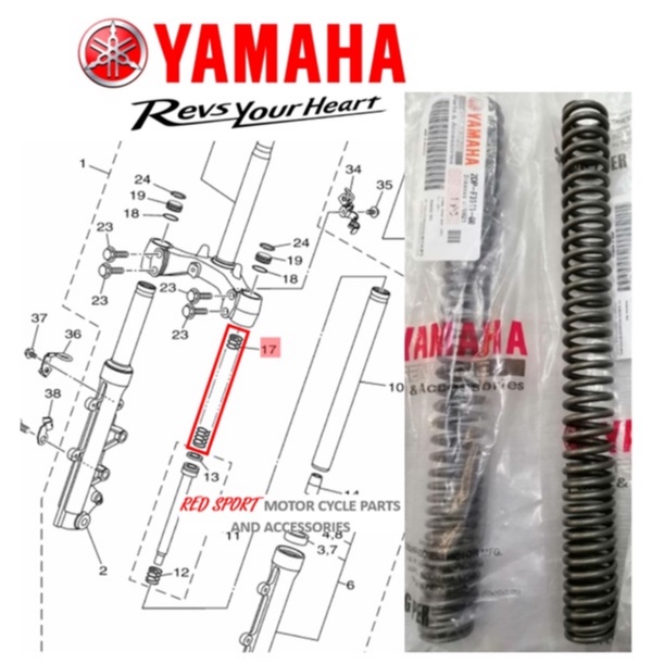 SPRING FRONT FORK For Nmax v1 YAMAHA GENUINE 2DP-F3141-00 | Shopee ...