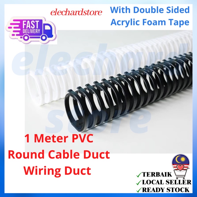 PVC Round Cable Wiring Duct Channel Cable Management Open Slot Trunking ...