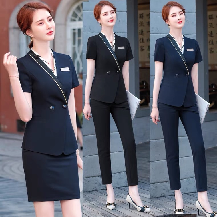 861 Professional Women's Short-Sleeved Suit Hotel Workwear Summer ...