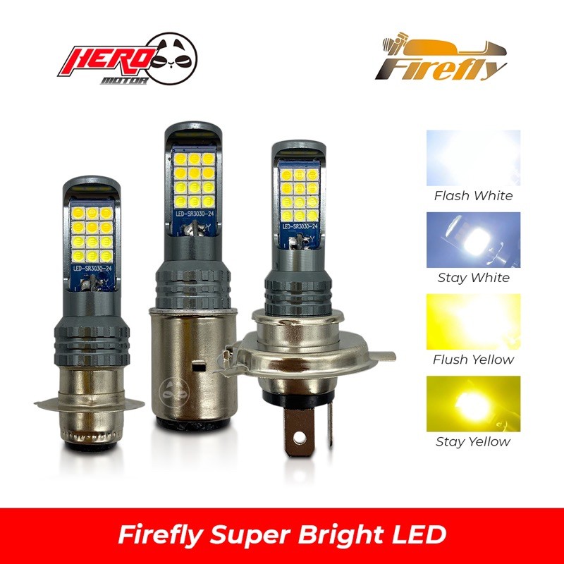 Firefly Hallogen Dual Bulb LED Headlight Hight Yellow Low White Hi/Lo ...