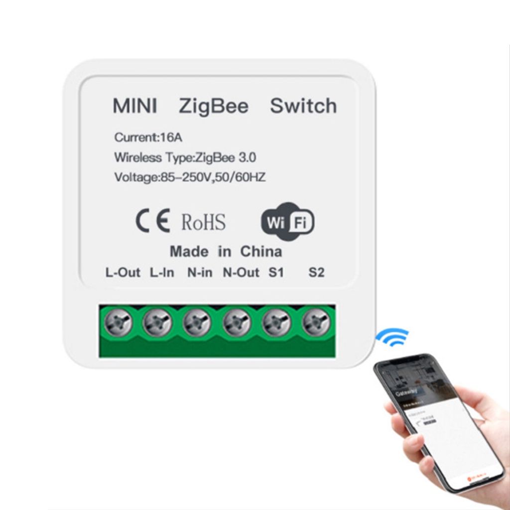 Wifi/ZigBee Switch Module 16A Wi-Fi Intelligent Relay Light Switch APP ...