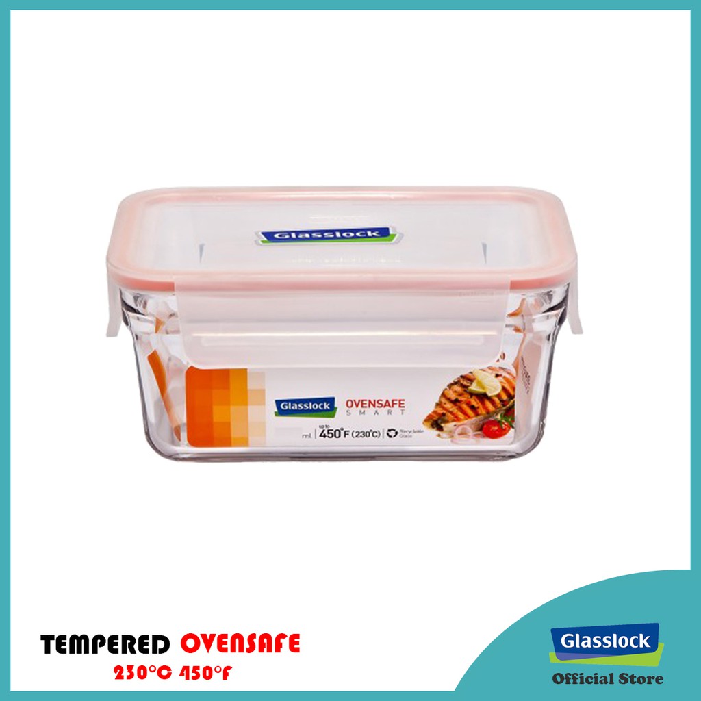 Glasslock Oven Safe Rimless Rectangle Type Food Container 1780ml ...