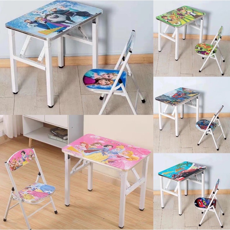 Sunshine Cartoon Foldable Student Table With Chair For Kids Children's ...