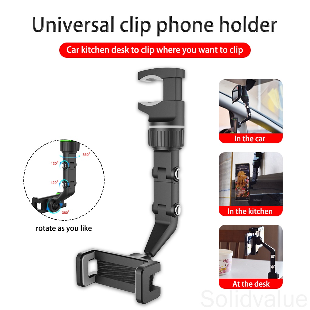 1080 Rotation Car Clip Sun Visor Cell Phone Holder Universal Phone ...