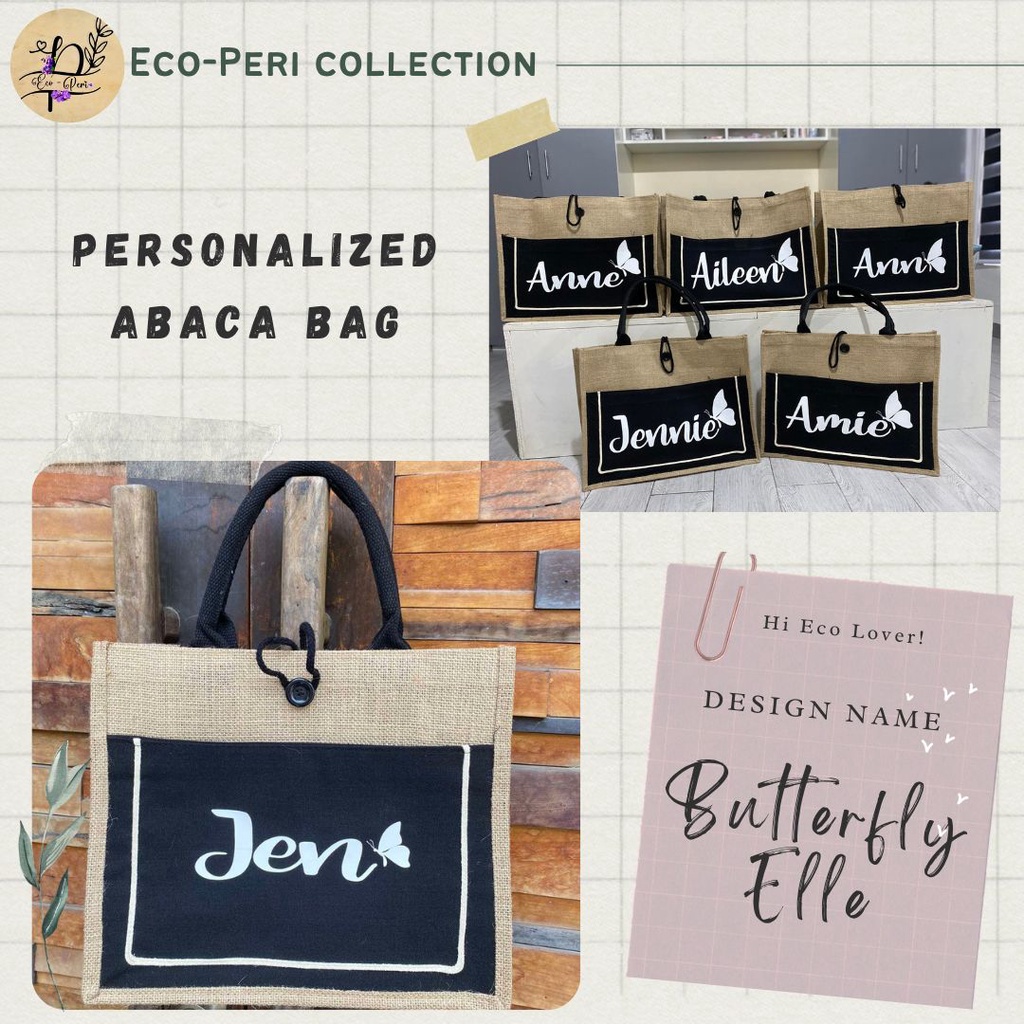 Personalized burlap abaca shoulder/tote bag with NEW DESIGN | Shopee ...