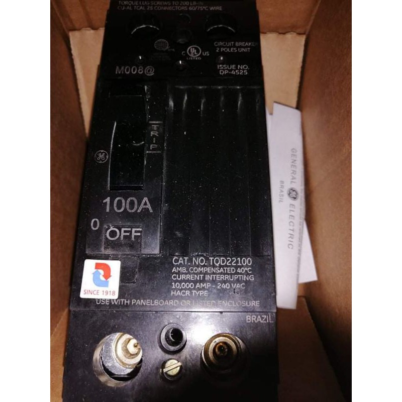 G.E CIRCUIT BREAKER TQD 2POLE BOLT ON. | Shopee Philippines