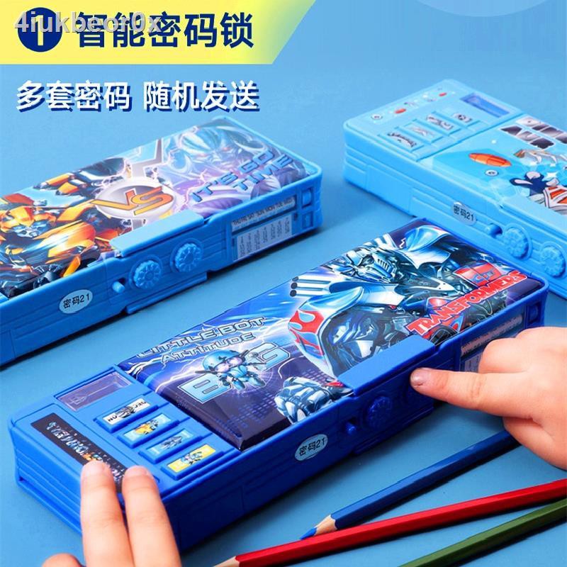 >Primary School Student’s Stationery Box Boy Transformers Password Lock ...