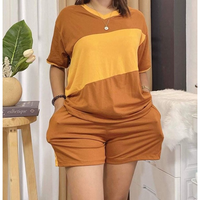 VNECK PLUS SIZE COMBI TERNO SHORT (VC) | Shopee Philippines