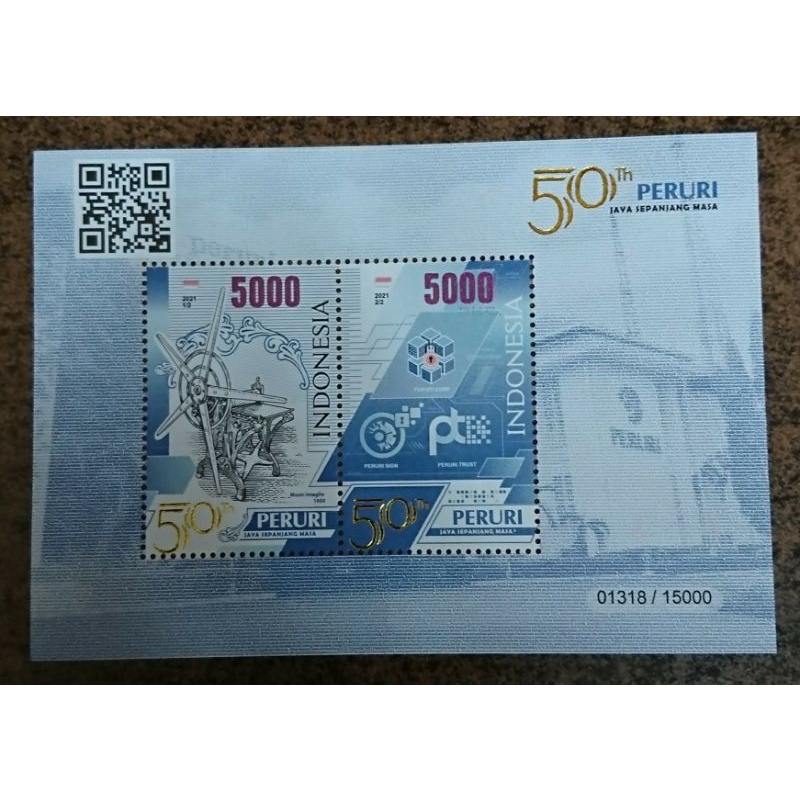 Souvenir Sheet Indonesian Stamps 50 Years PERURI Jaya series of all ...