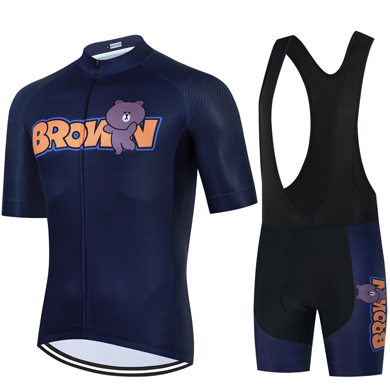 biker jersey terno cycling t-shirt and bib shorts riding racing team ...
