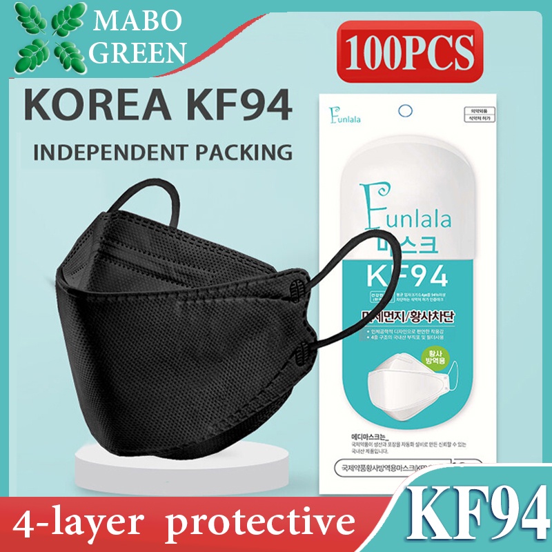 MaboGreen 100Pcs KF94 Face Mask Nano Fiber Filter masks Anti-Dust Anti ...