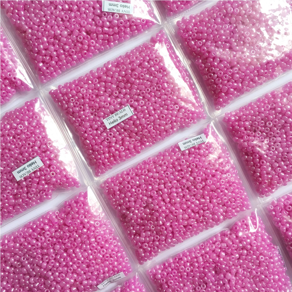 Pearl Glazed Seed Beads Helio, Heather Rose, Pink Nectar 3mm, 4mm ...