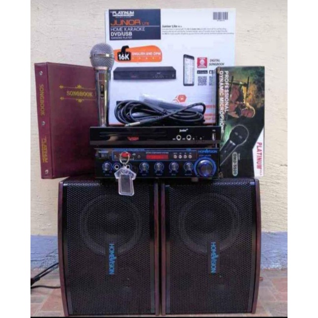 COMPLETE SET KARAOKE SYSTEM HOMEVISION SPEAKER AND PLATINUM JR LITE ...