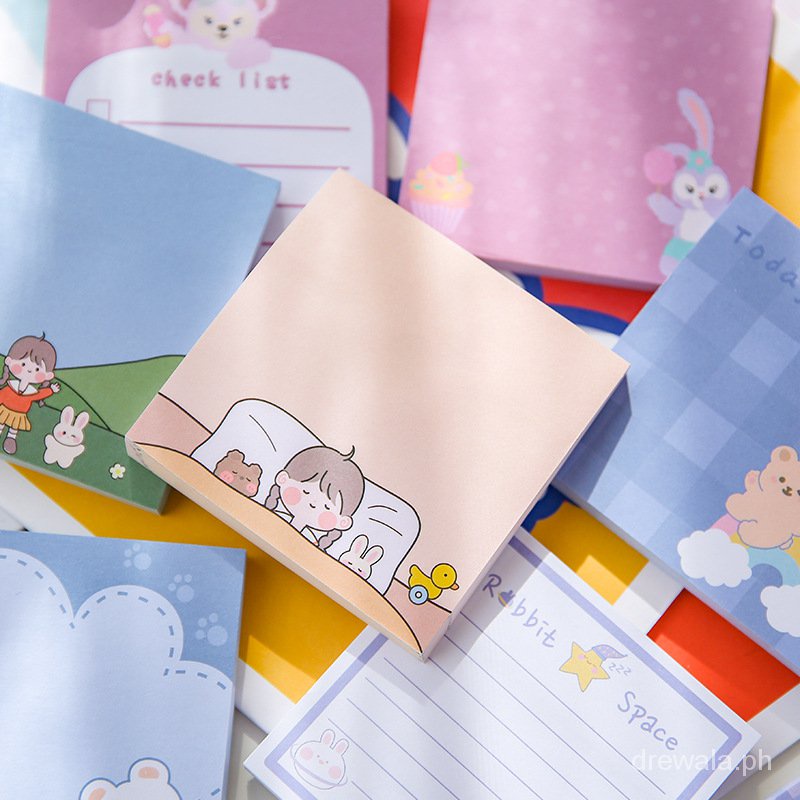 [24 Hours Delivery] Korean-Style Square Cartoon Sticky Notes Color 80 ...