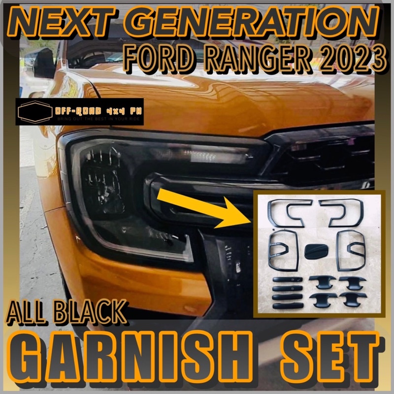FORD RANGER 2023 GARNISH SET MATTE BLACK (next generation ford ranger ...