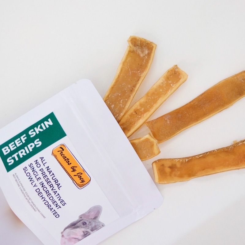 All Natural Dehydrated BEEF SKIN STRIPS Pet Chews for Dogs or Cats ...