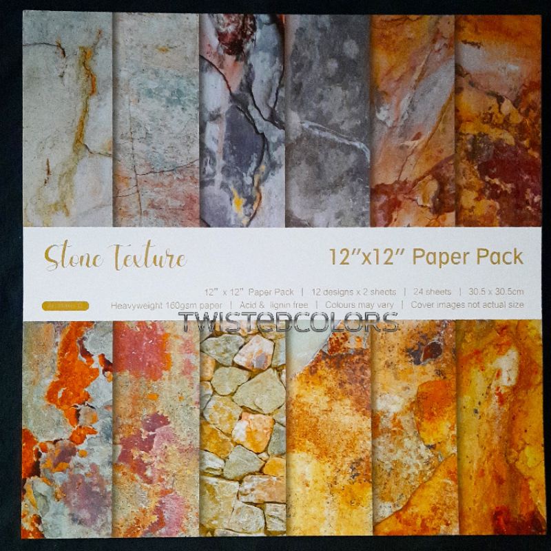 Cardstock 12x12 Inches Stone Texture Design Patterned Paper Scrapbook ...