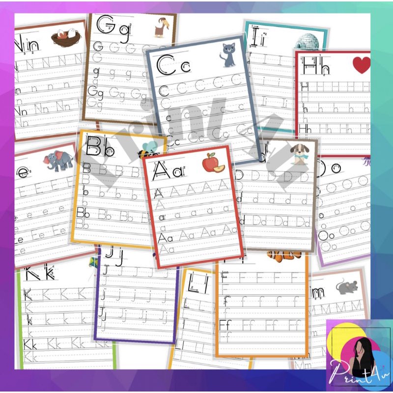 Tracing Alphabet Letter reusable Laminated write and wipe busy book for ...