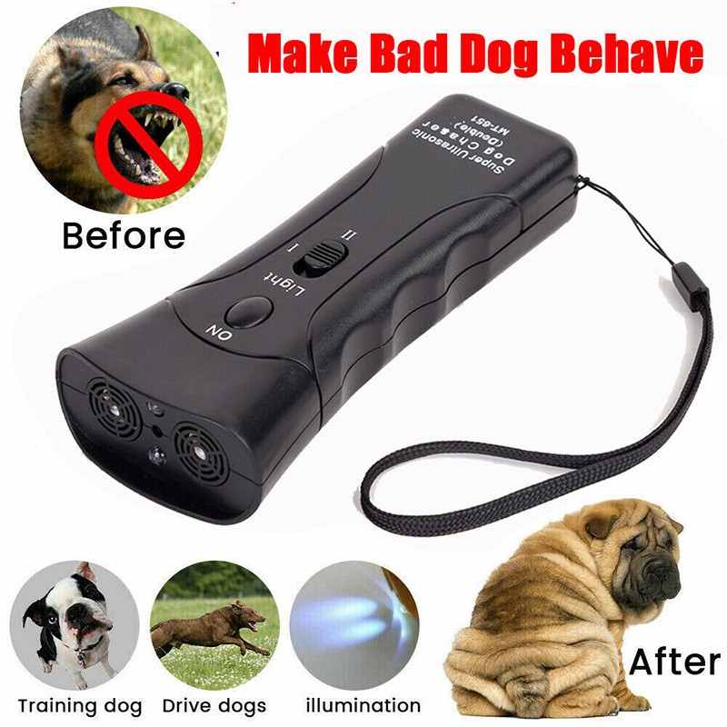 Pet gentle Ultrasonic Anti Dog Barking Pet Trainer LED Light Gentle ...