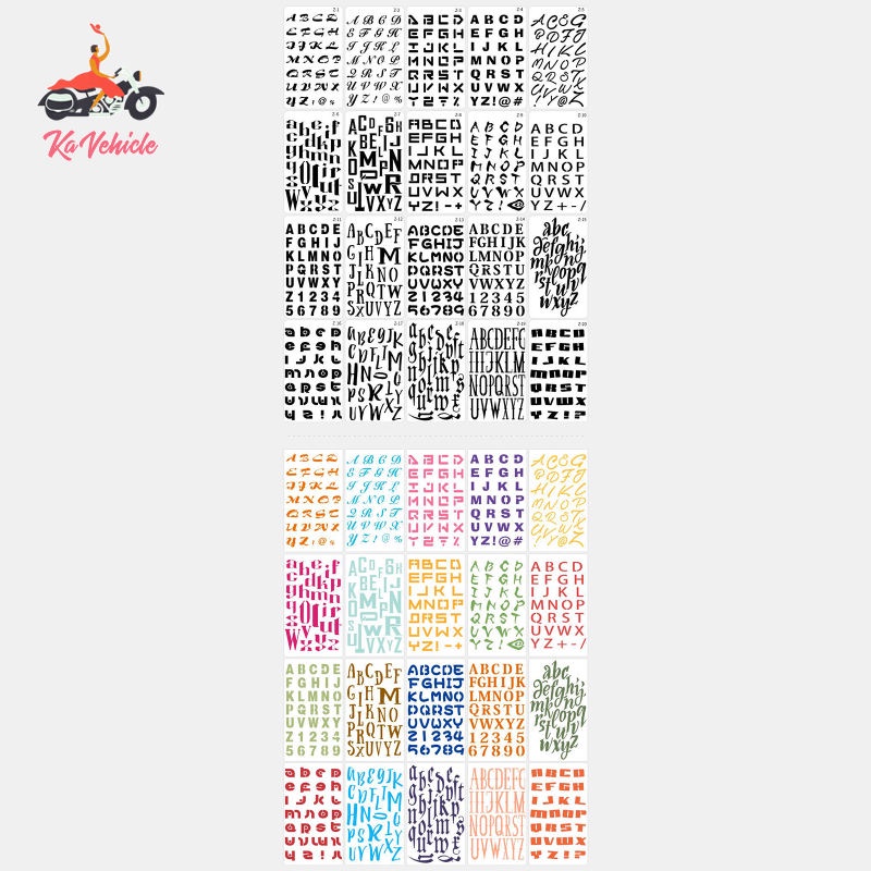 [whstrong] 20x Alphabet Stencil Sets Rulers Letters Number Stencils ...