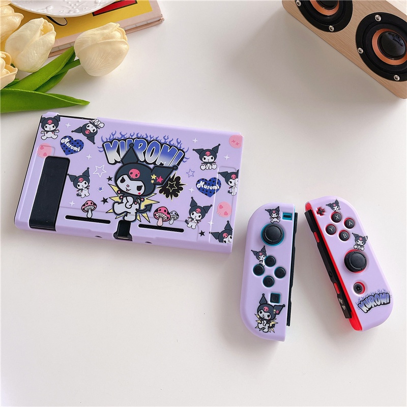 Nintendo Switch V1 V2 OLED Casing SO Cute Cartoon Naughty Purple KUROM ...