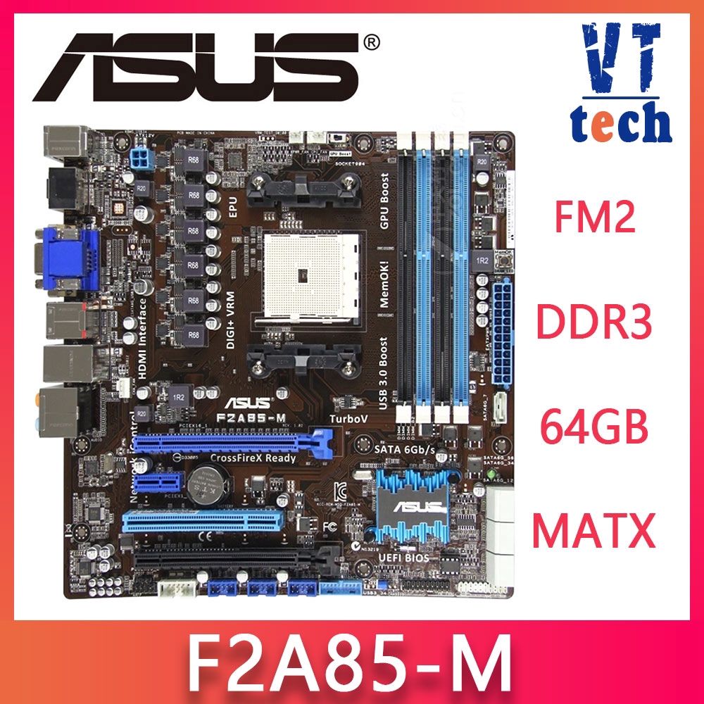 ASUS F2A85-M LE / PRO Original Motherboard DDR3 Socket FM2 USB2.0 USB3.0 64GB DVI HDMI VGA ...