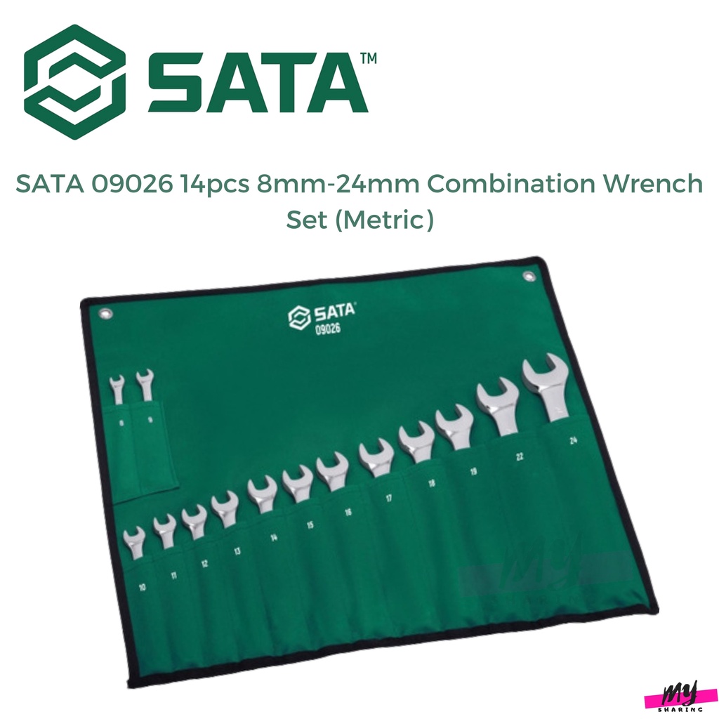 SATA 09026 14pcs 8mm-24mm Combination Wrench Set ( Metric ) | Shopee ...