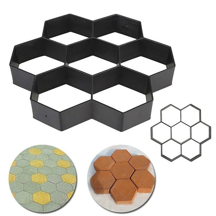 Garden DIY Pavement Mold Walk Concrete Mould Molds Floor Road Stepping ...
