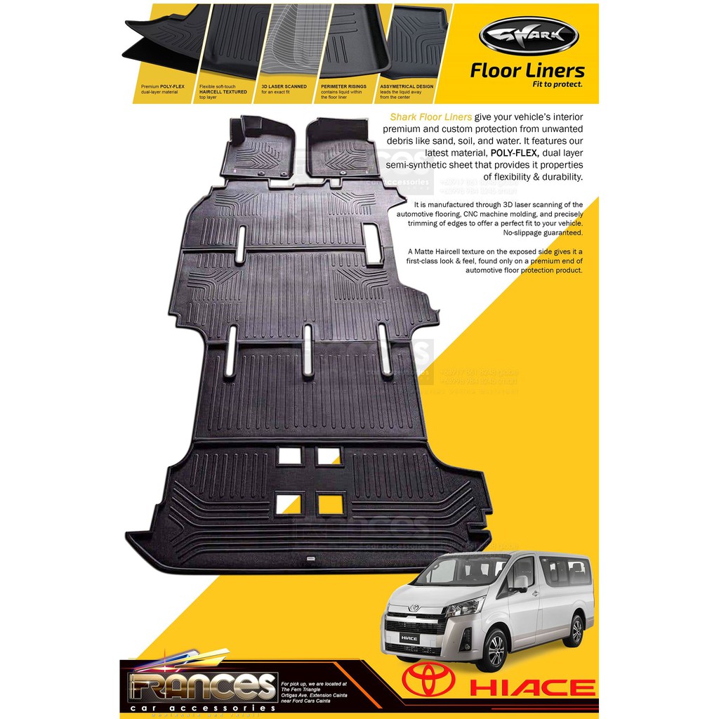 Toyota HiAce COMMUTER 2005 - 2025 Deep Dish Matting Shark Floor Liner ...