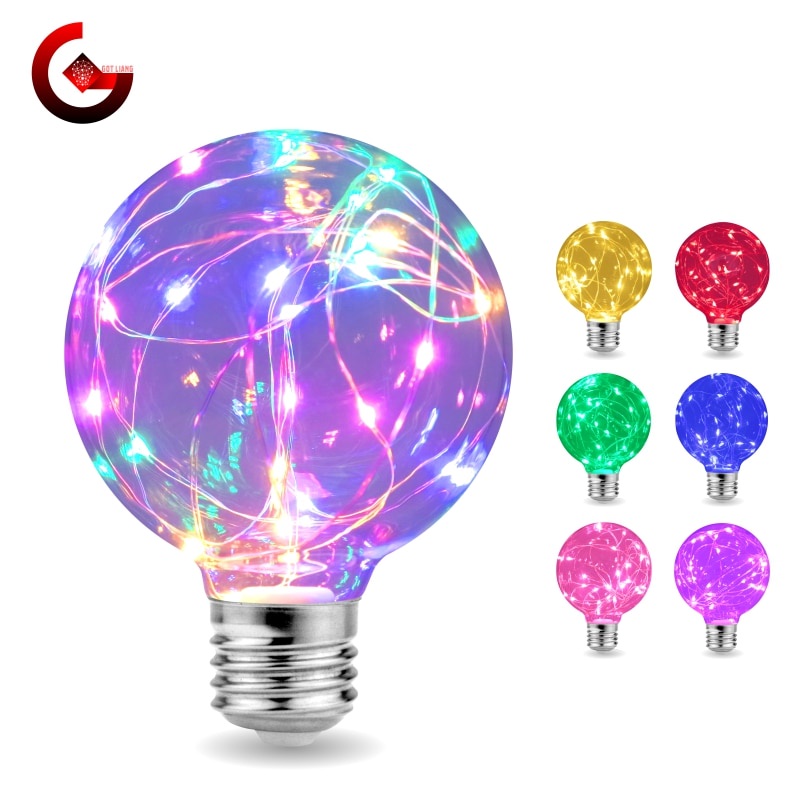 Got Liang LED Edison String Light Bulb E27 110V 220V G95 Colorful RGB ...