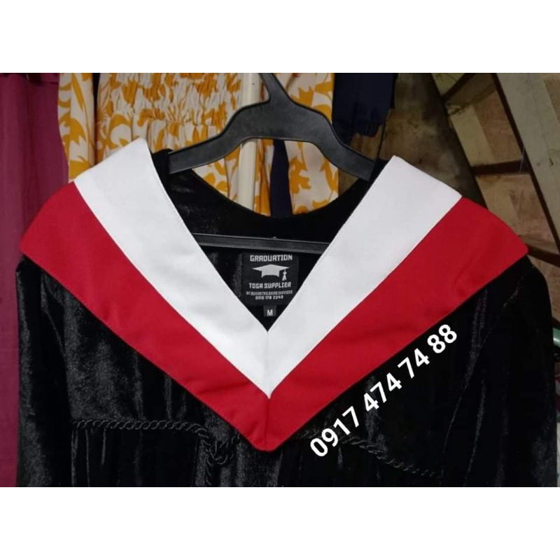 3 IN 1 VELVET COLLEGE TOGA WITH ACADEMIC HOOD AND CAP FOR SALE | Shopee ...
