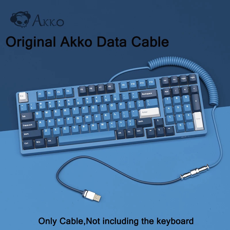 Original Akko Type C USB Cable Mechanical Keyboard Spiral 1.7M Custom ...